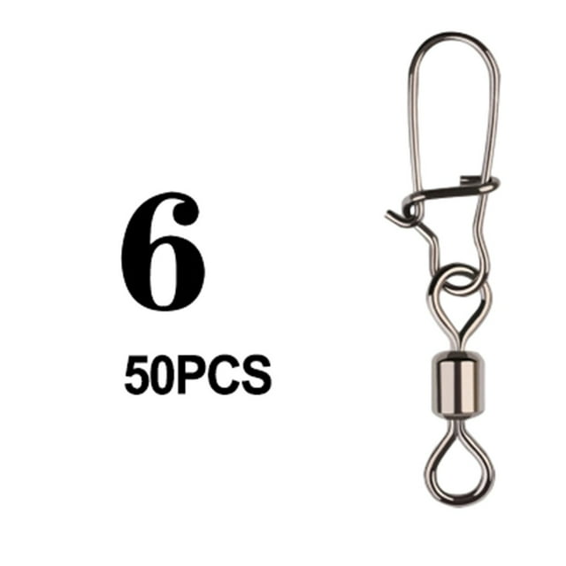 50pc Fishing Tackle Snap Swivels Fishing Hook Lure Connector Fishing ...