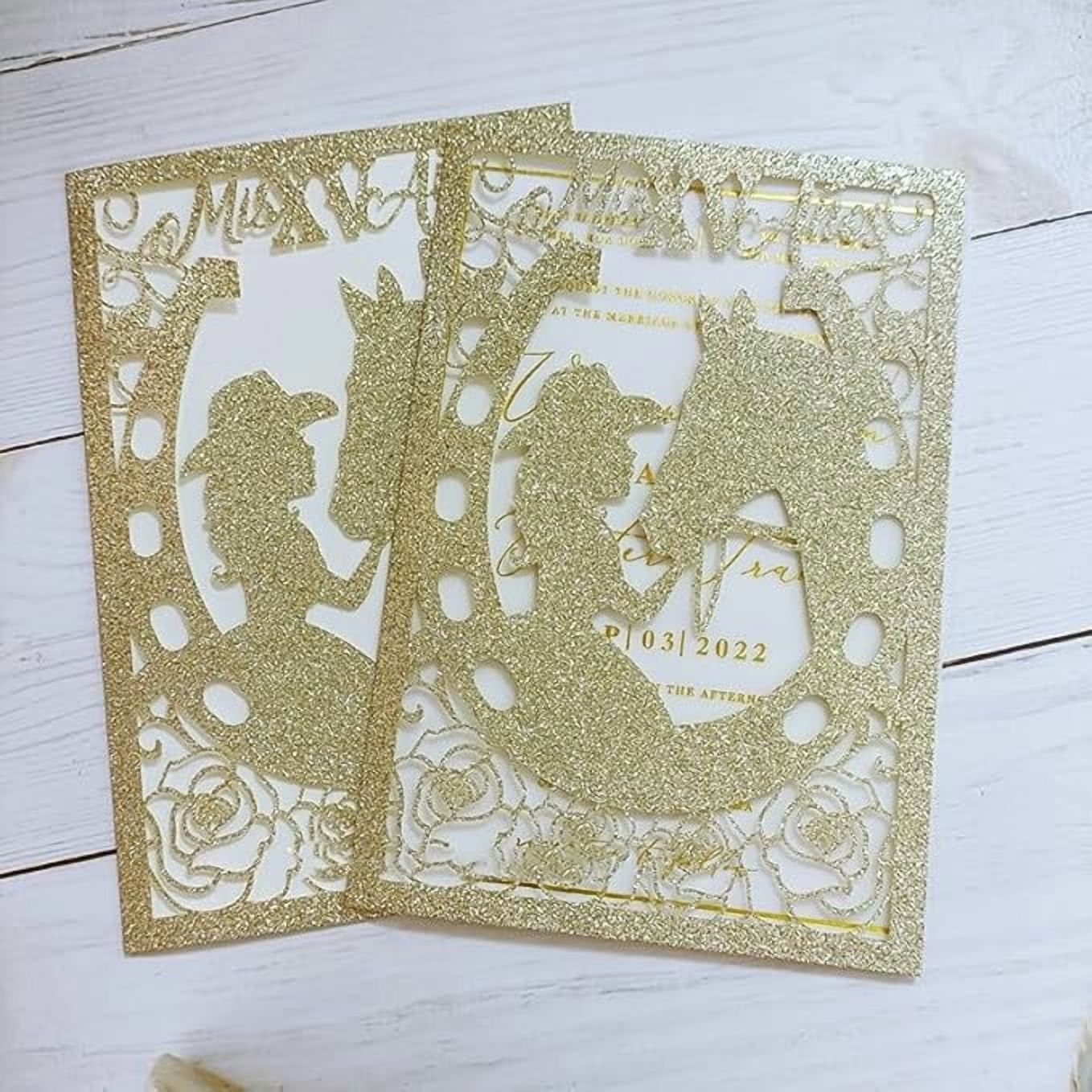 50pc Horse Girl Laser Cut Invitation Card Sweet Sixteen Birthday Party ...