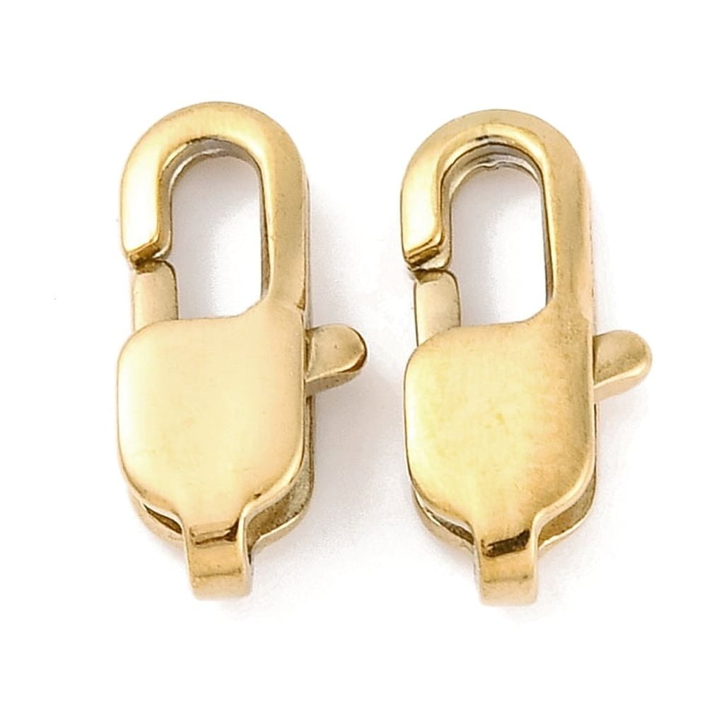 50pc Ion Plating(IP) 304 Stainless Steel Lobster Claw Clasps Golden ...