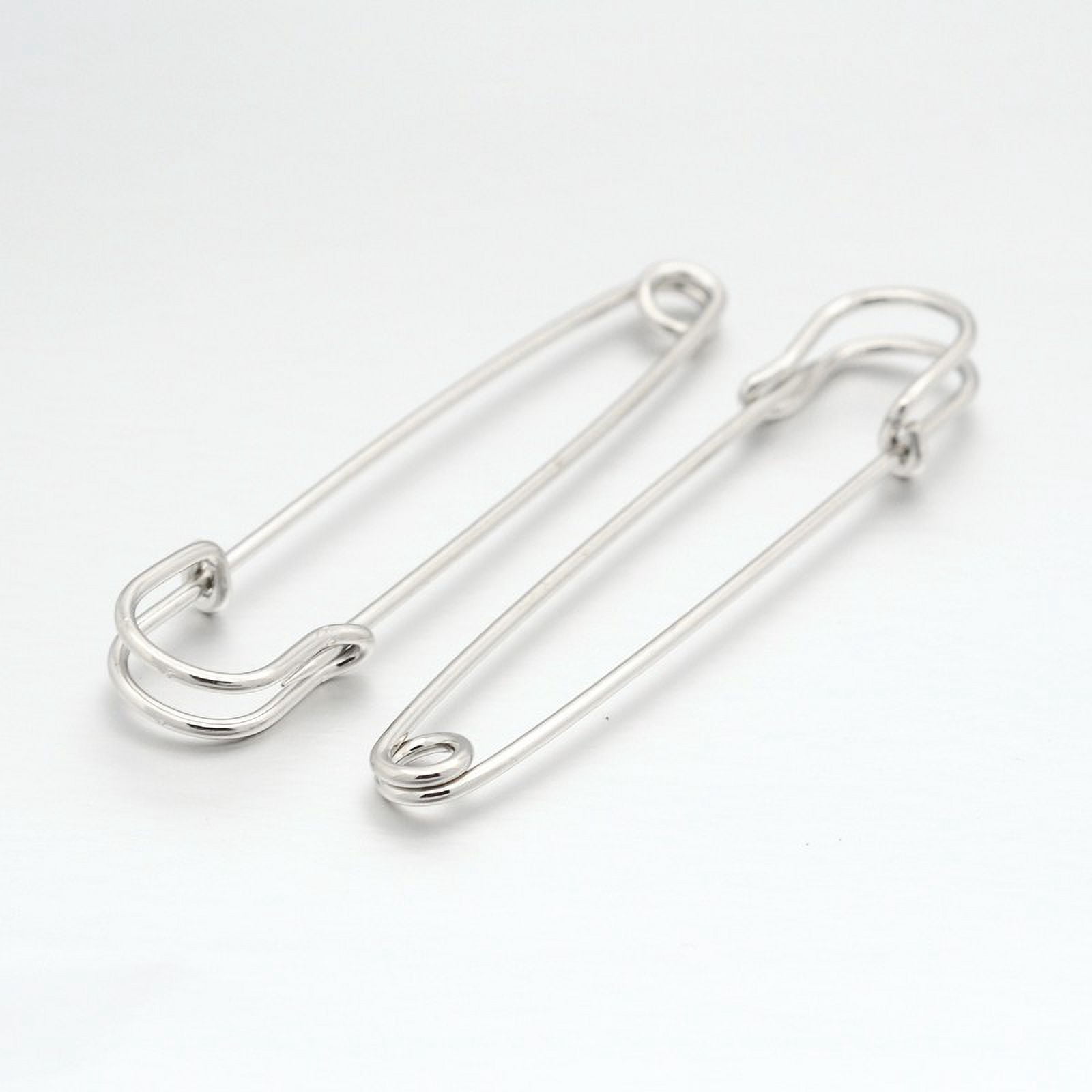 50pc Iron Safety Pins for Brooch Making Kilt Needles Platinum 60x17x6mm ...