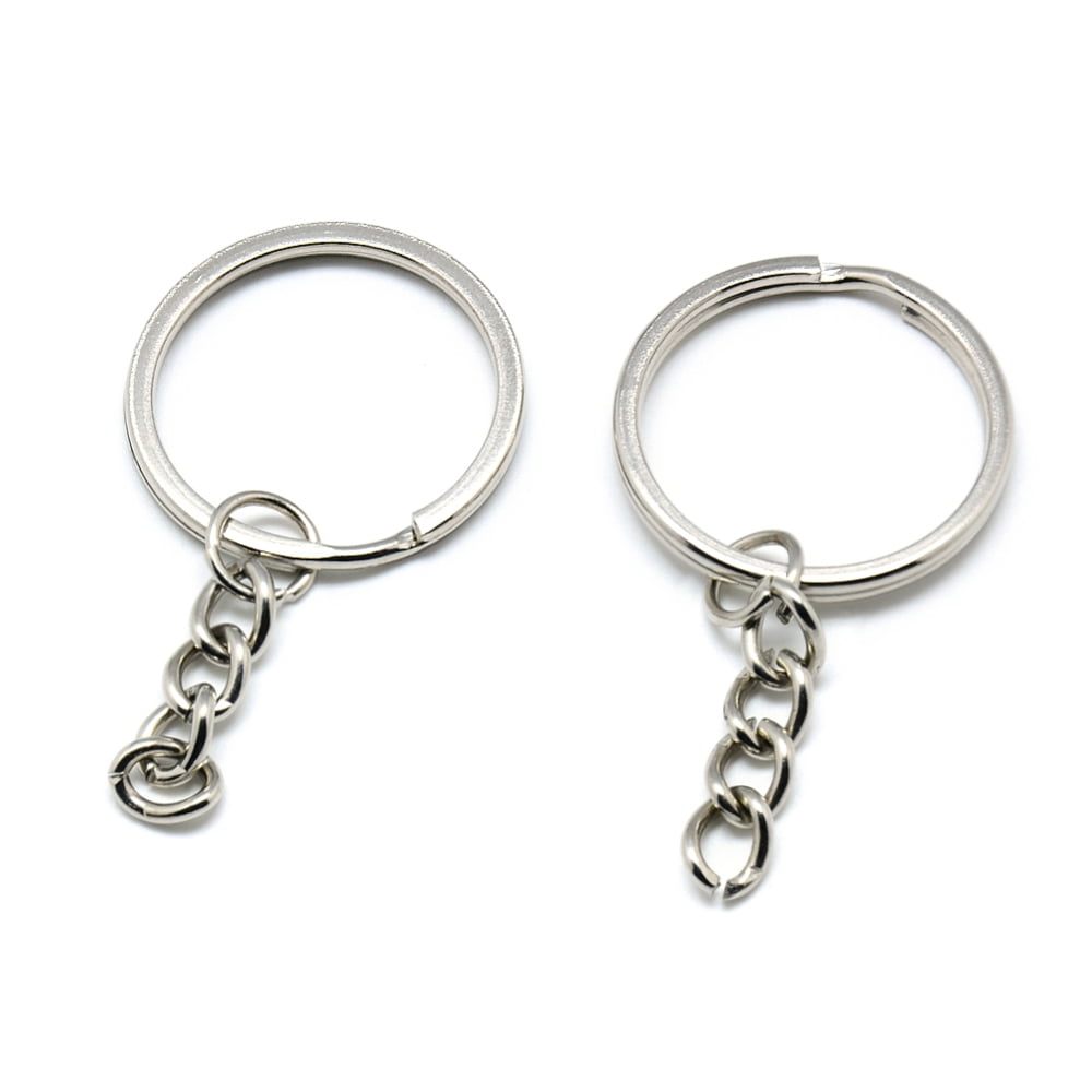 50pc Iron Split Key Rings Keychain Clasp Findings Platinum 50mm ...