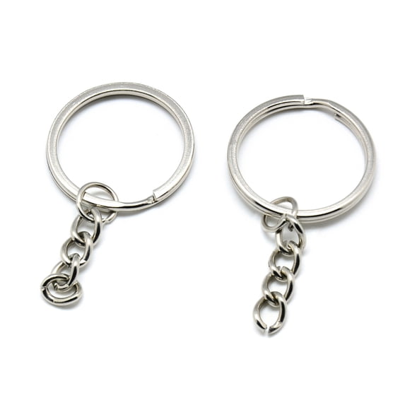 50pc Iron Split Key Rings Keychain Clasp Findings Platinum 50mm ...