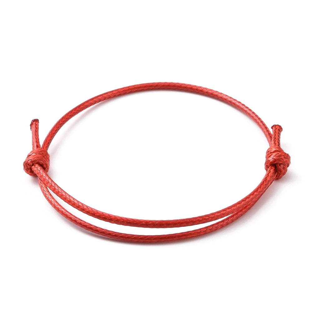 50pc Korean Waxed Polyester Cord Bracelet Making Dark Red Adjustable ...