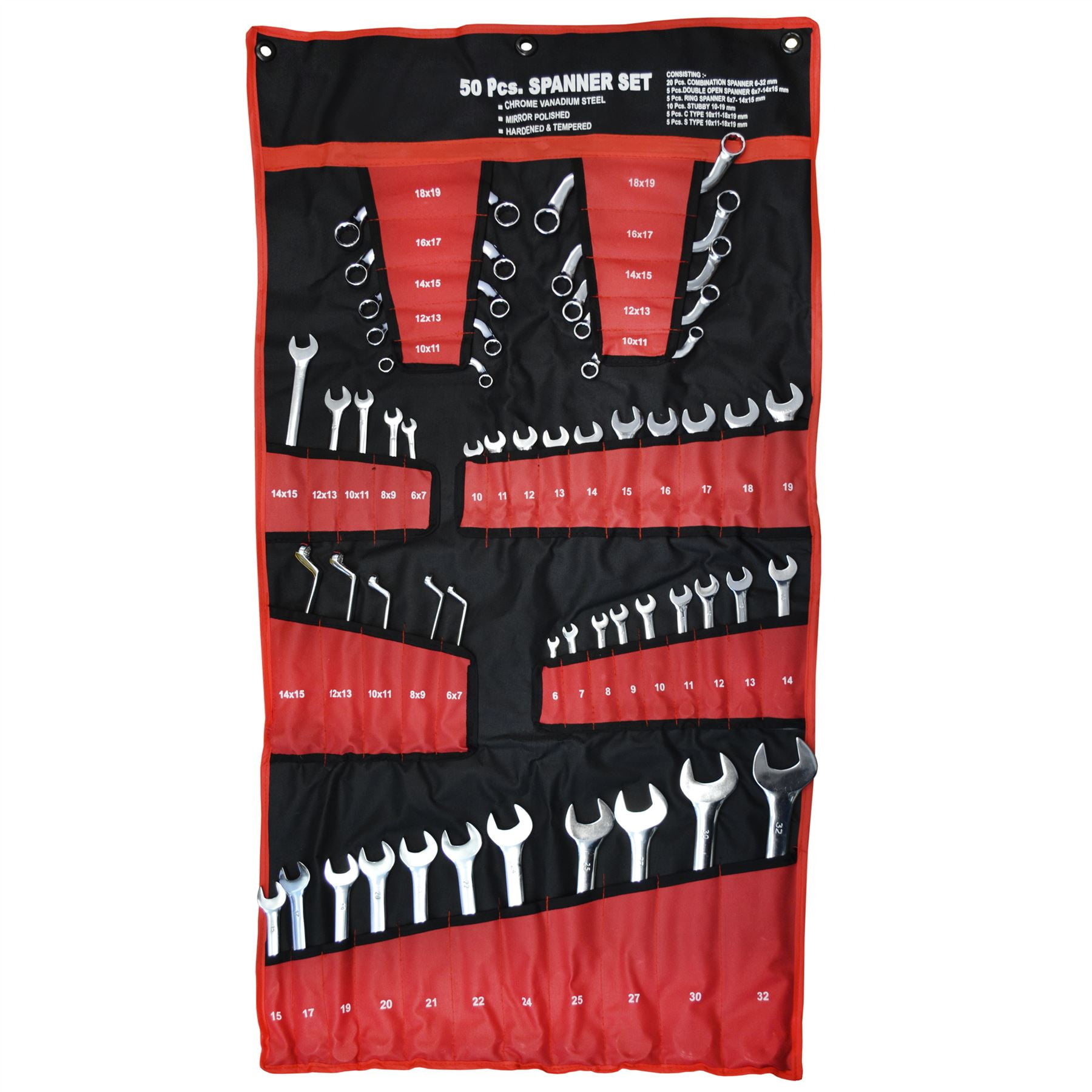 50pc Multi Purpose Metric Combination Spanner / wrench Set AN015 ...