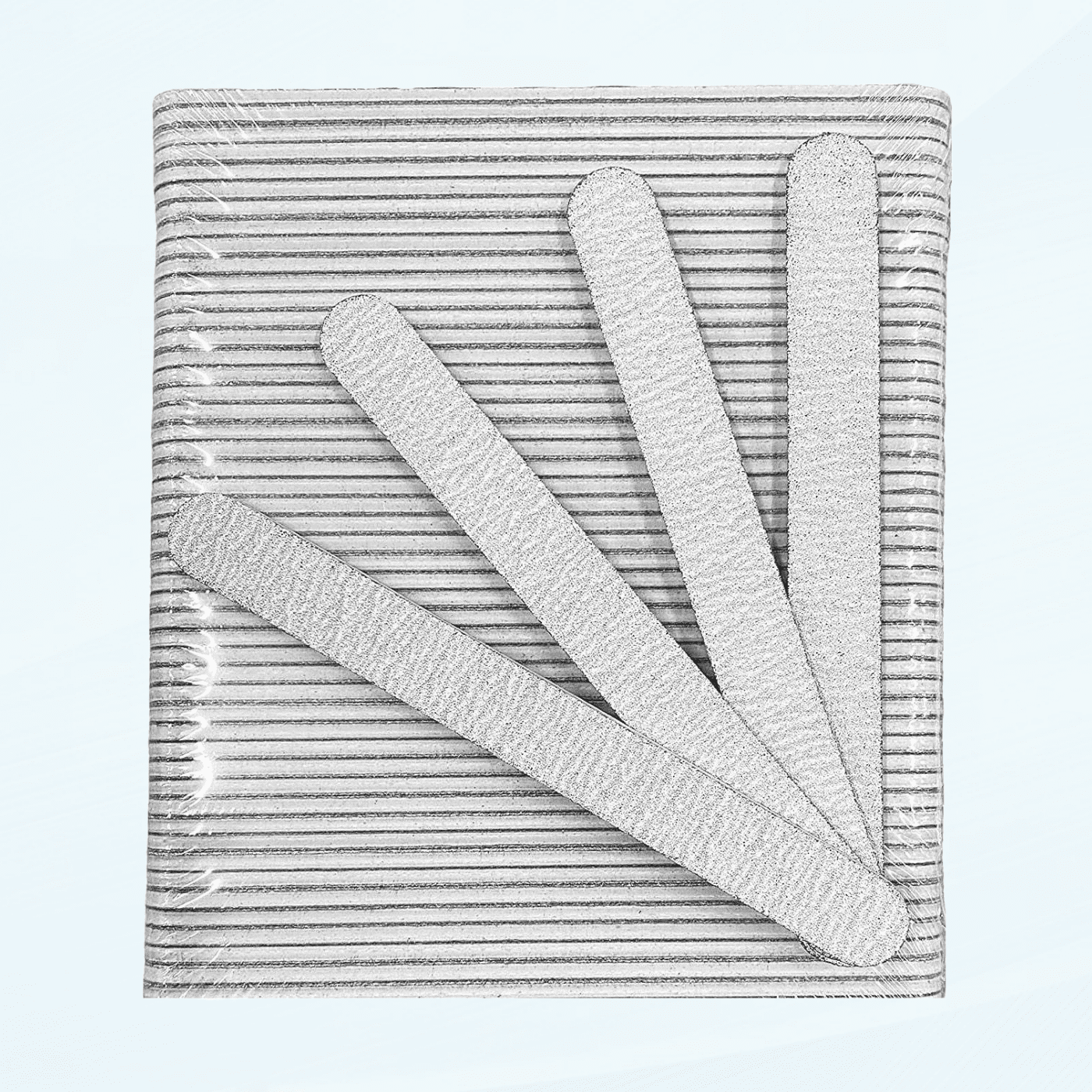 50pc Nail File 180/180 Grit Zebra Nail Files White Plastic Center ...