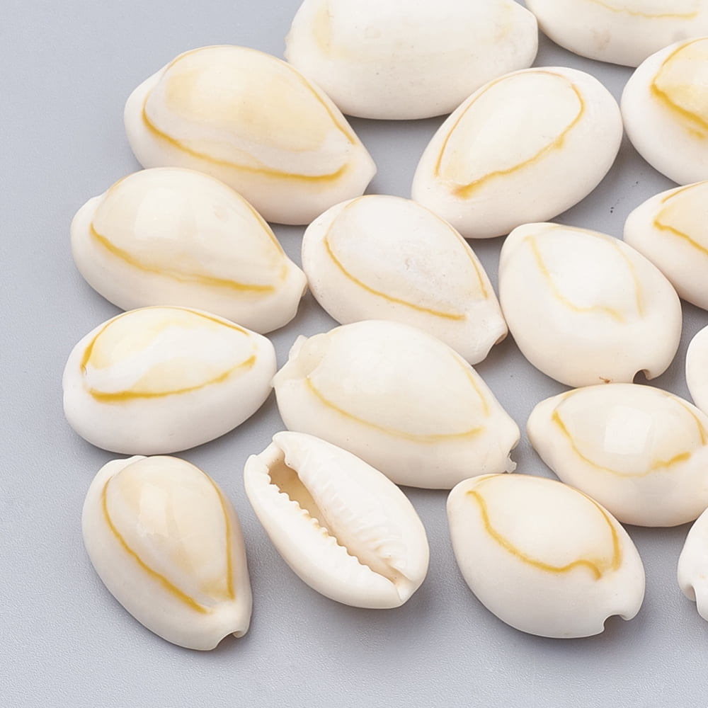 50pc Natural Cowrie Shell Beads Seashell Color 18~23x11~15x8~12mm DIY ...