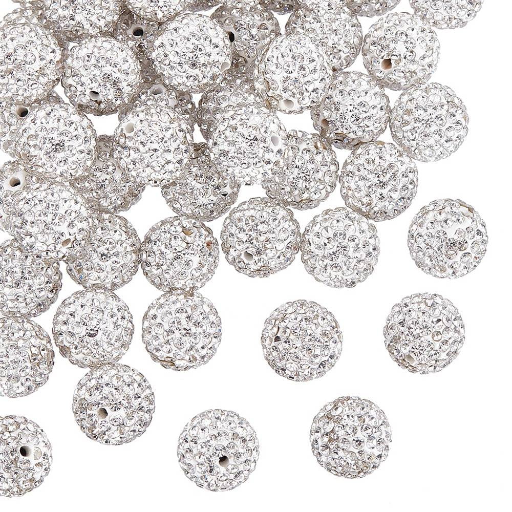 50pc Pave Disco Ball Beads Polymer Clay Rhinestone Beads Grade A ...