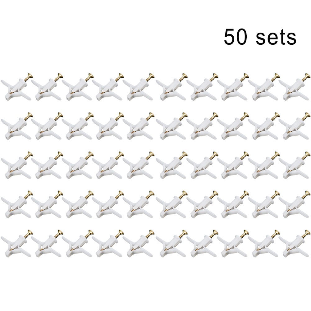 50pc Plastic Anchors Kit With Self Drilling Screw Curtain Gypsum Board ...