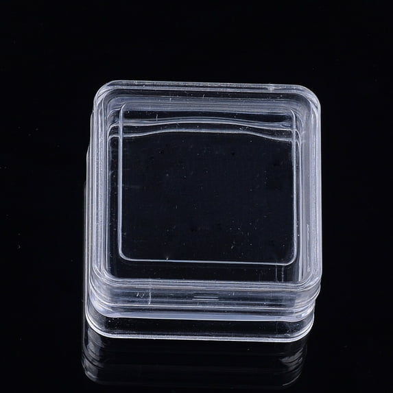50pc Plastic Bead Containers Square Clear 4x4x2.2cm Inner Diameter: 3 ...