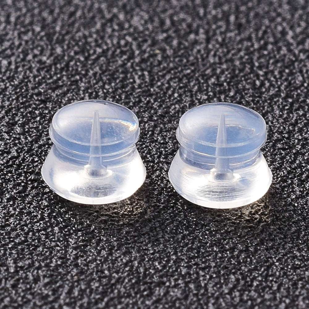 50pc Silicone Ear Nuts Earring Backs for Stud Earring Making Clear 5 ...
