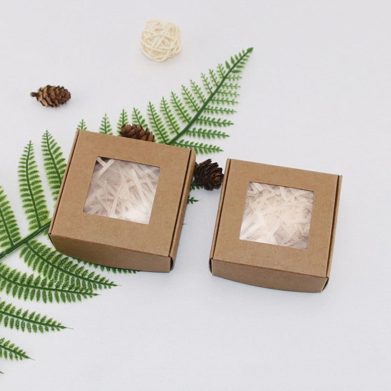 50pc Square Paper Boxes with Clear Window for Soap Packaging Peru 8.5x8 ...