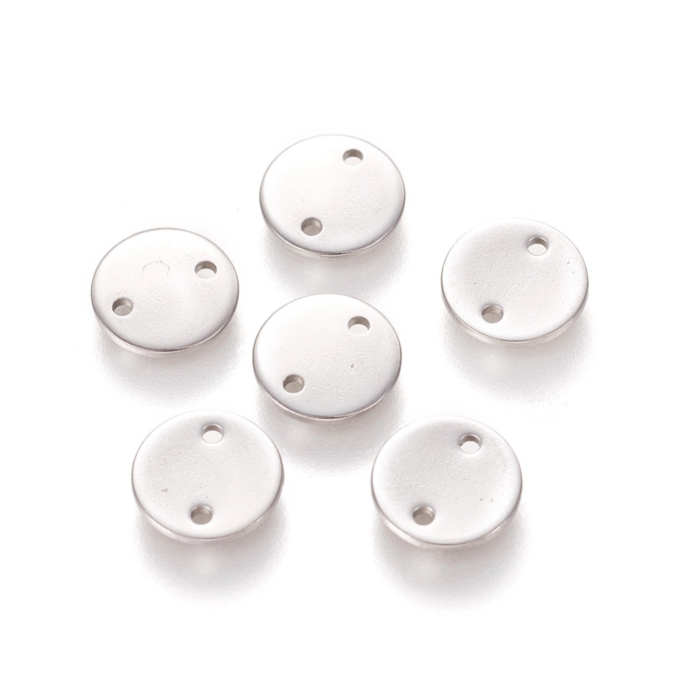 50pc Tarnish Resistant 304 Stainless Steel Links connectors Flat Round ...