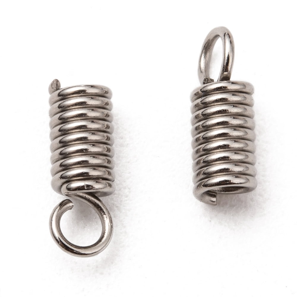 50pc Tarnish Resistant 304 Stainless Steel Terminators Coil Cord Ends ...