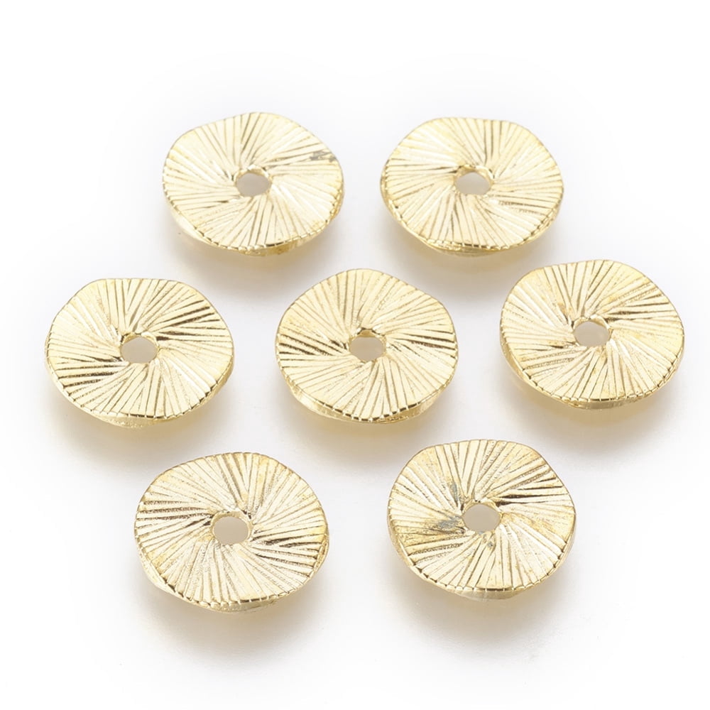 50pc Tibetan Style Alloy Beads Lead Free and Cadmium Free Flat Round ...