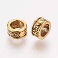 50pc Tibetan Style Alloy European Beads Ring Golden 8x4.5mm Hole: 5mm ...