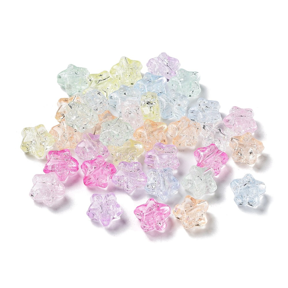 50pc Transparent Acrylic Beads Star Mixed Color 10x11x6mm Hole: 2mm ...