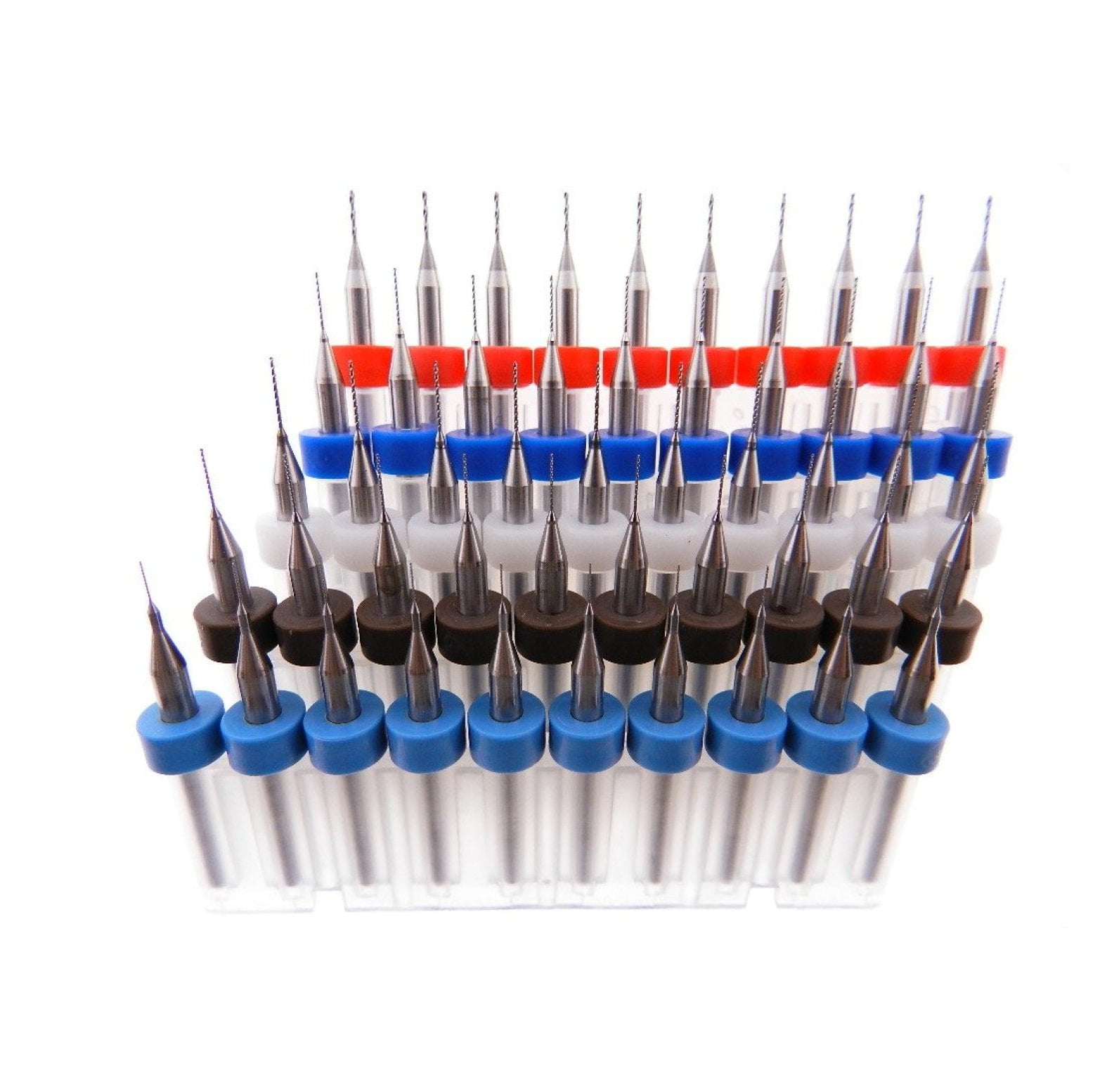 50pc Tungsten Carbide Micro Drill Bits Set Drill Press Pin-Vise 10 each .2mm .3mm .4mm .5mm .6mm ...