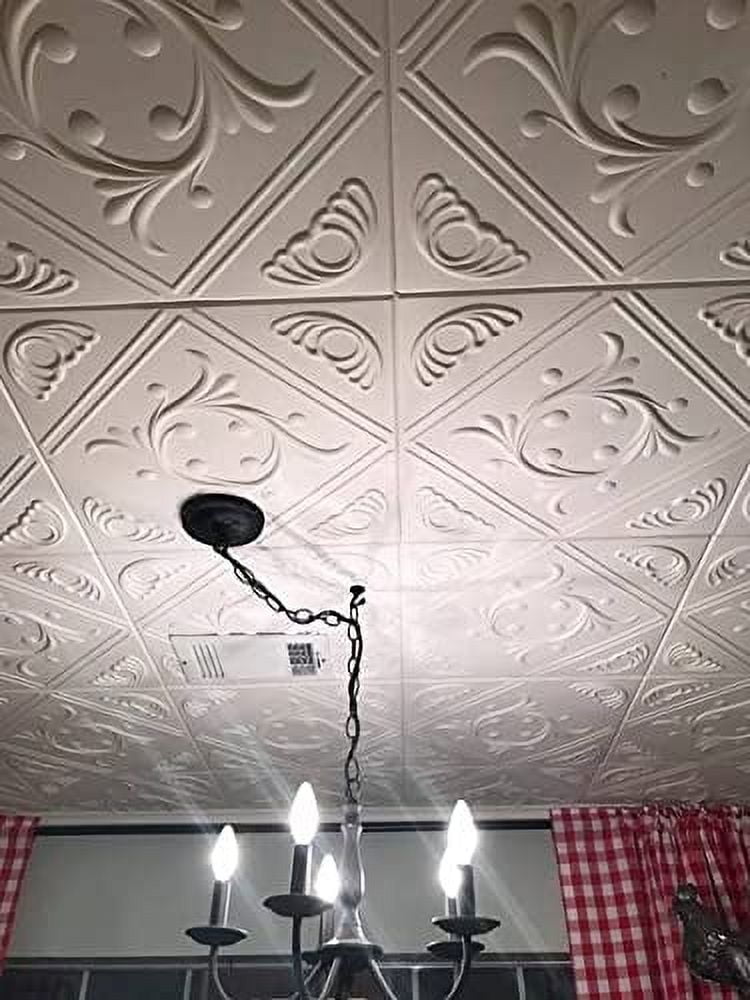 50pc of Anet White (20"x20" Foam) Ceiling Tiles - Covers about 135sqft ...
