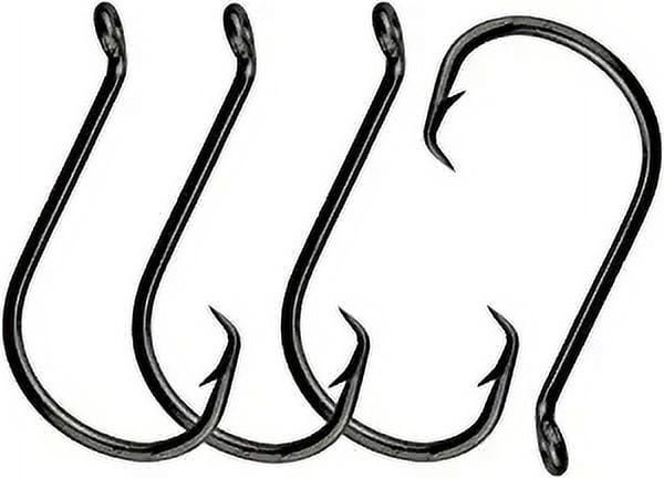50pcs 1/0 Fishing Hooks Offset Worm Hooks Wide Gap Barb Hooks for Soft ...
