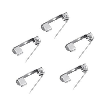 Metal Pin Back Brooch Finding DIY Base Silver Tone 4cm Length 80pcs ...
