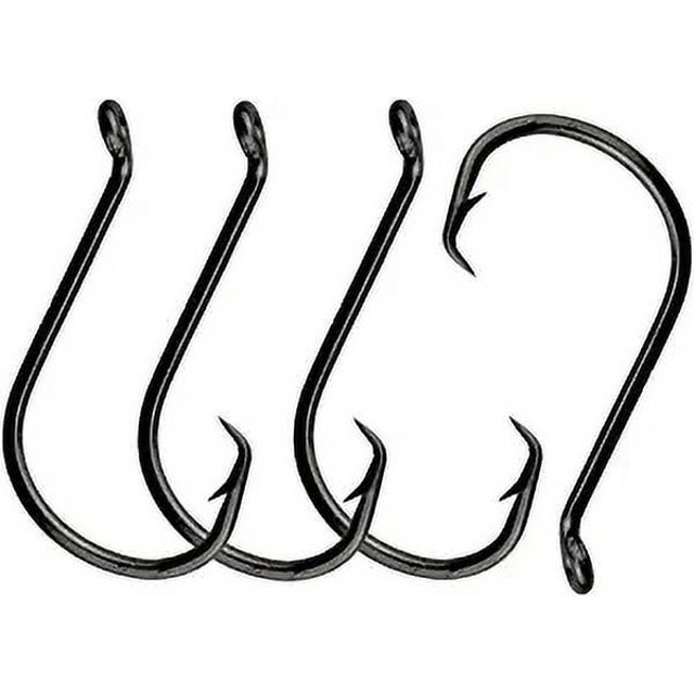 50pcs #1 Fishing Hooks Offset Worm Hooks Wide Gap Barb Hooks for Soft ...