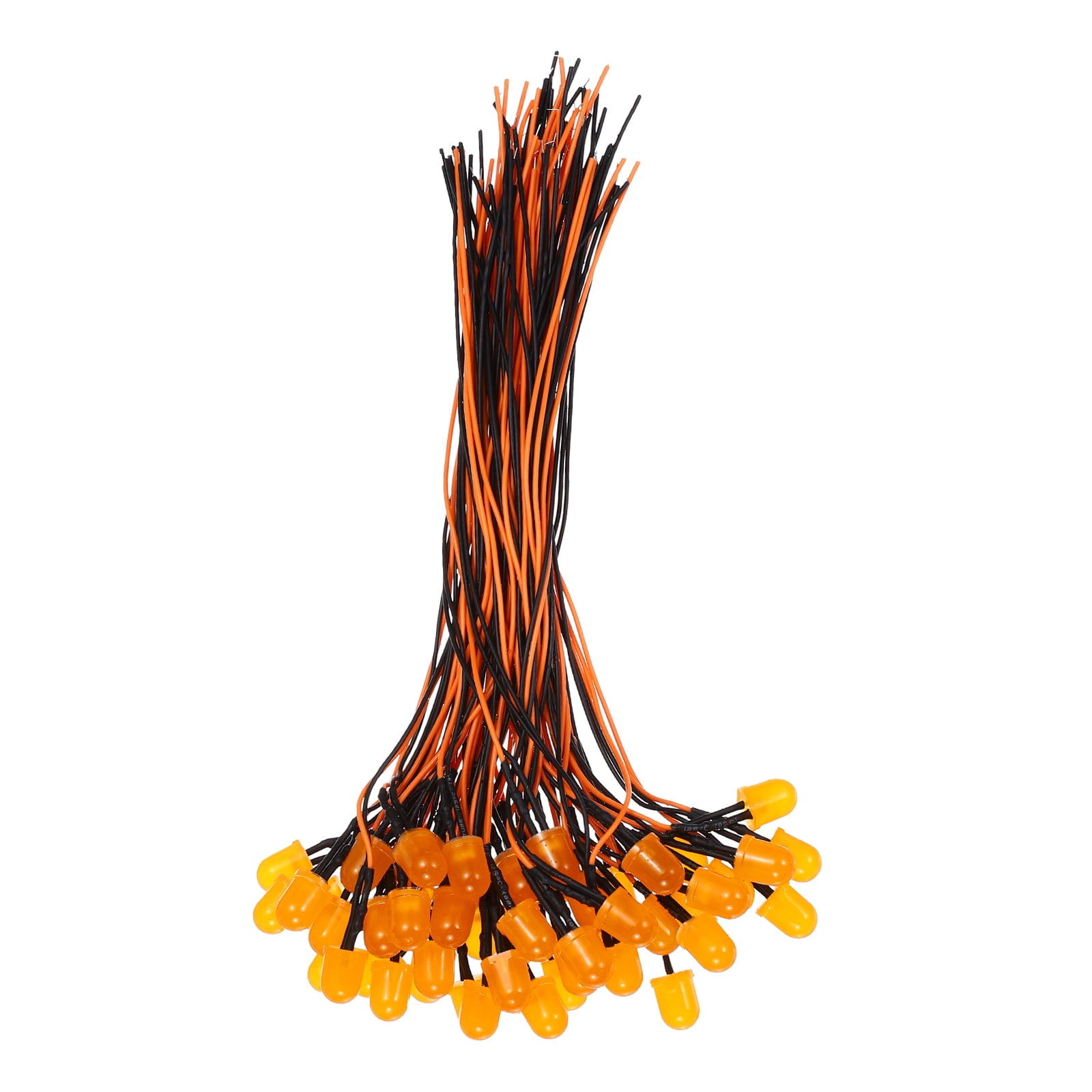 50pcs 10mm LED Diode Lights, Orange Round Transparent DC 12V - Walmart.com