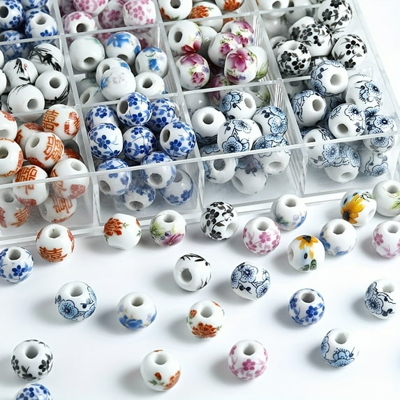 50pcs 12mm Ceramic Beads for DIY Hand Woven Bracelet Jewelry Making ...