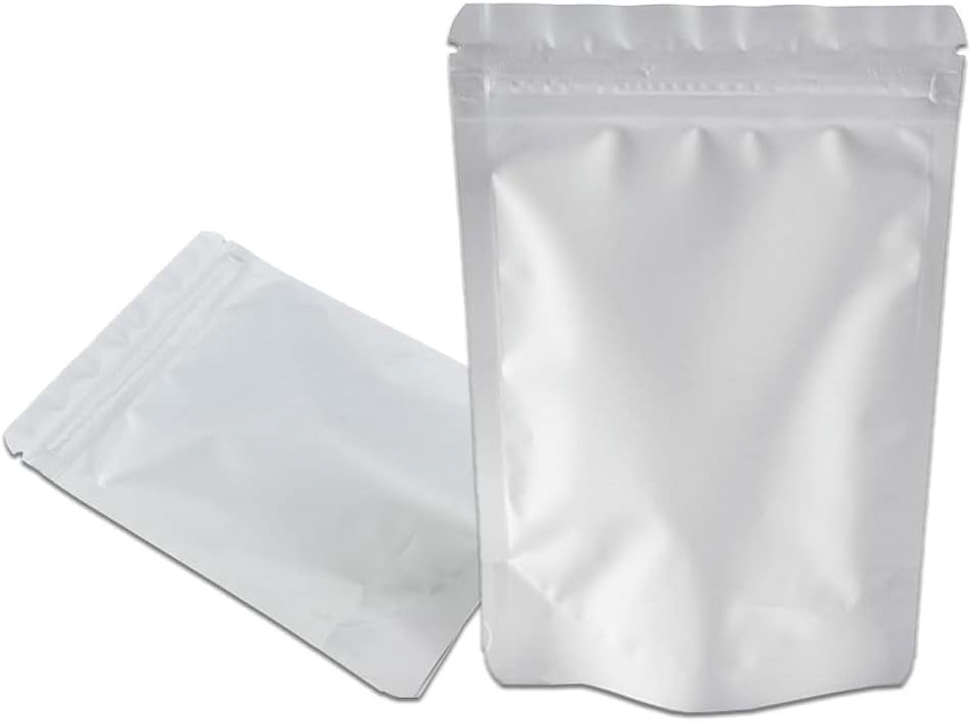 50pcs 14x20cm (5.5x7.9inch) White Resealable Stand Up Food Pouch Mylar ...