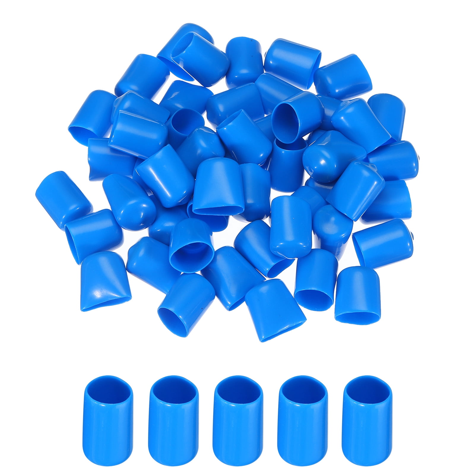 50pcs 15mm Rubber End Caps Cover PVC Vinyl Screw Thread Protector Round ...