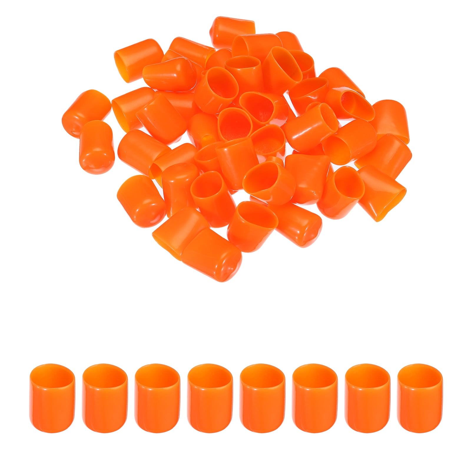 50pcs 15mm Rubber End Caps Cover PVC Vinyl Screw Thread Protector Round ...