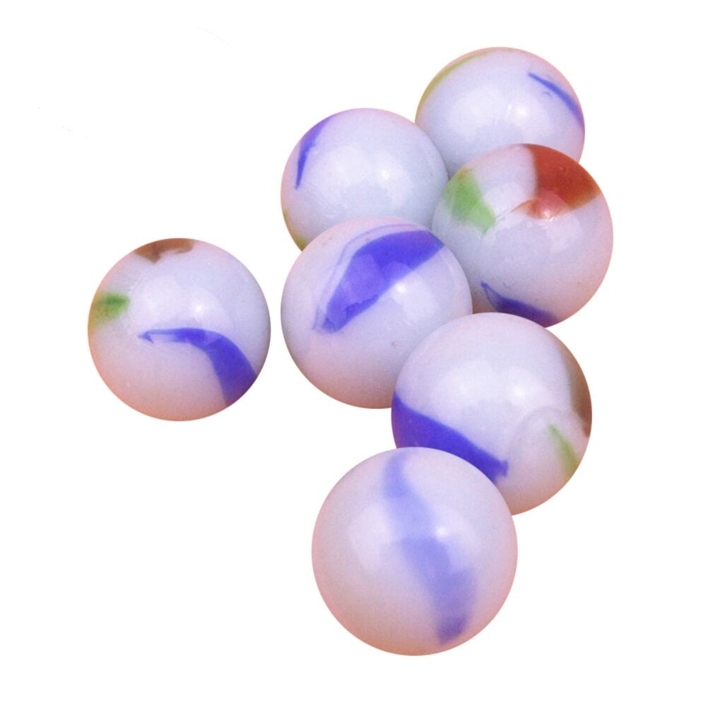 50pcs 16MM Glass Marbles Milk White Patterned Beads Balls for Kids DIY ...