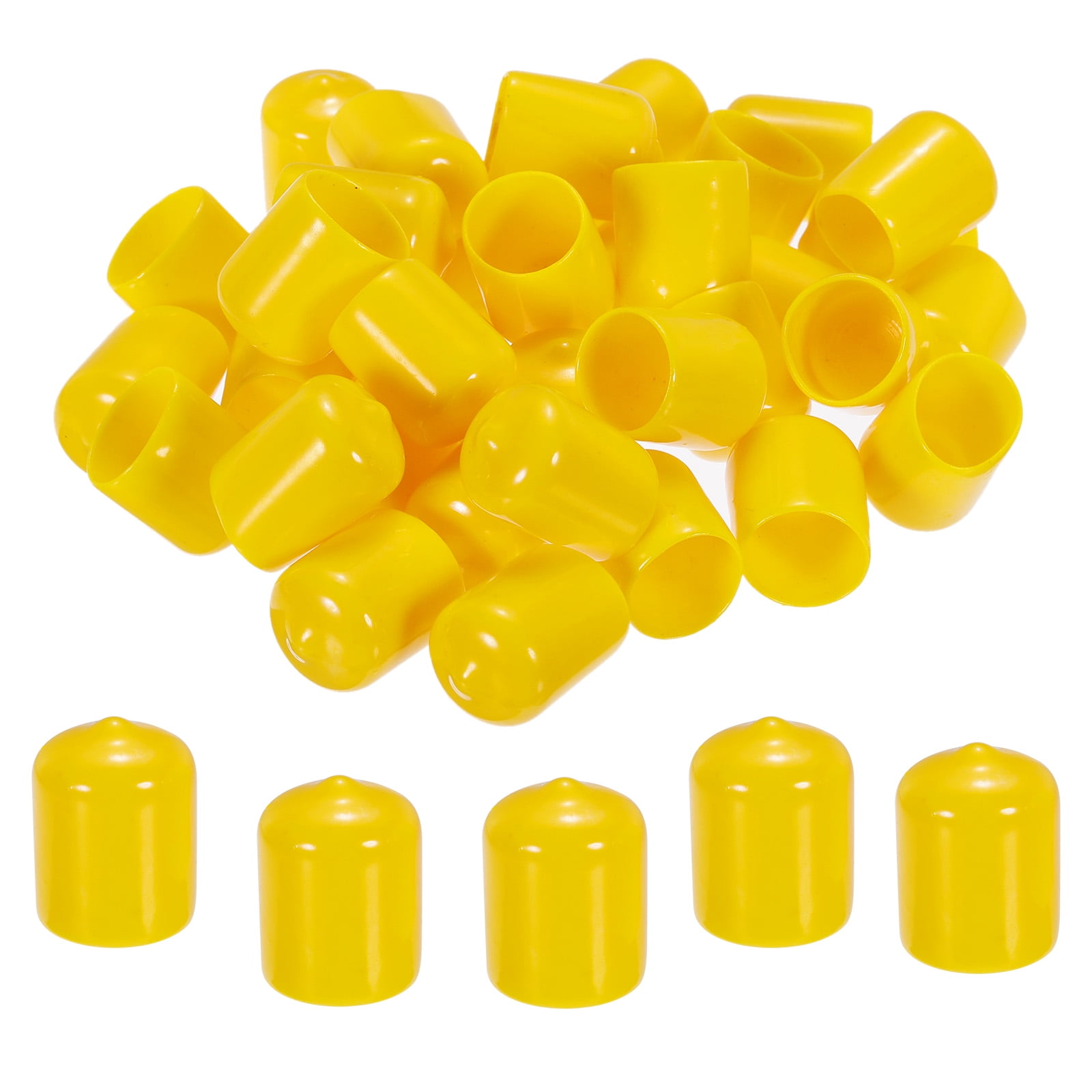 50pcs 16mm Rubber End Caps Cover PVC Vinyl Screw Thread Protector Round ...