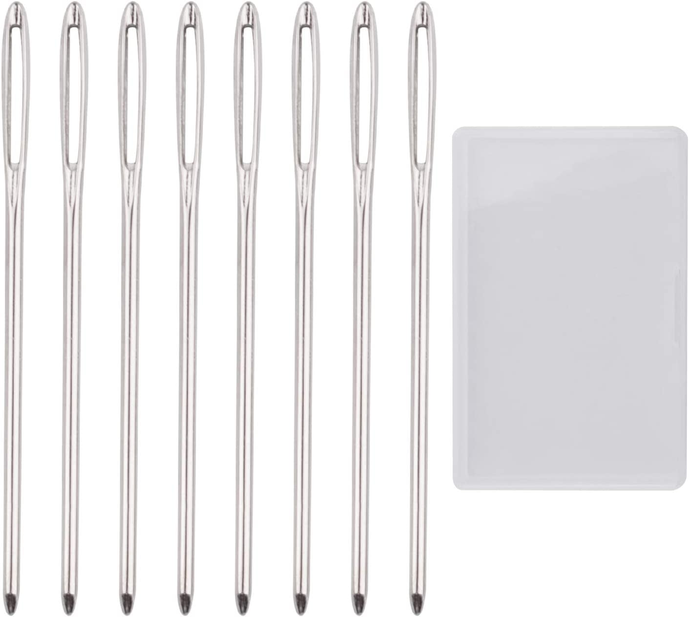 50pcs 2.7 inch Metal Large Eye Blunt Needles Yarn Needles for Knitting ...