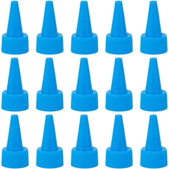 50pcs 24/410 Plastic Squeeze Bottle Caps Blue 24mm Inner Diameter Fits ...