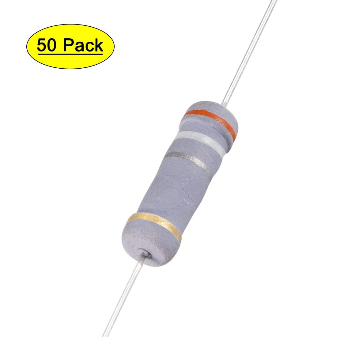 50pcs 2W 0.39 Ohm Carbon Film Resistor 5% Tolerance 4 Color Bands ...