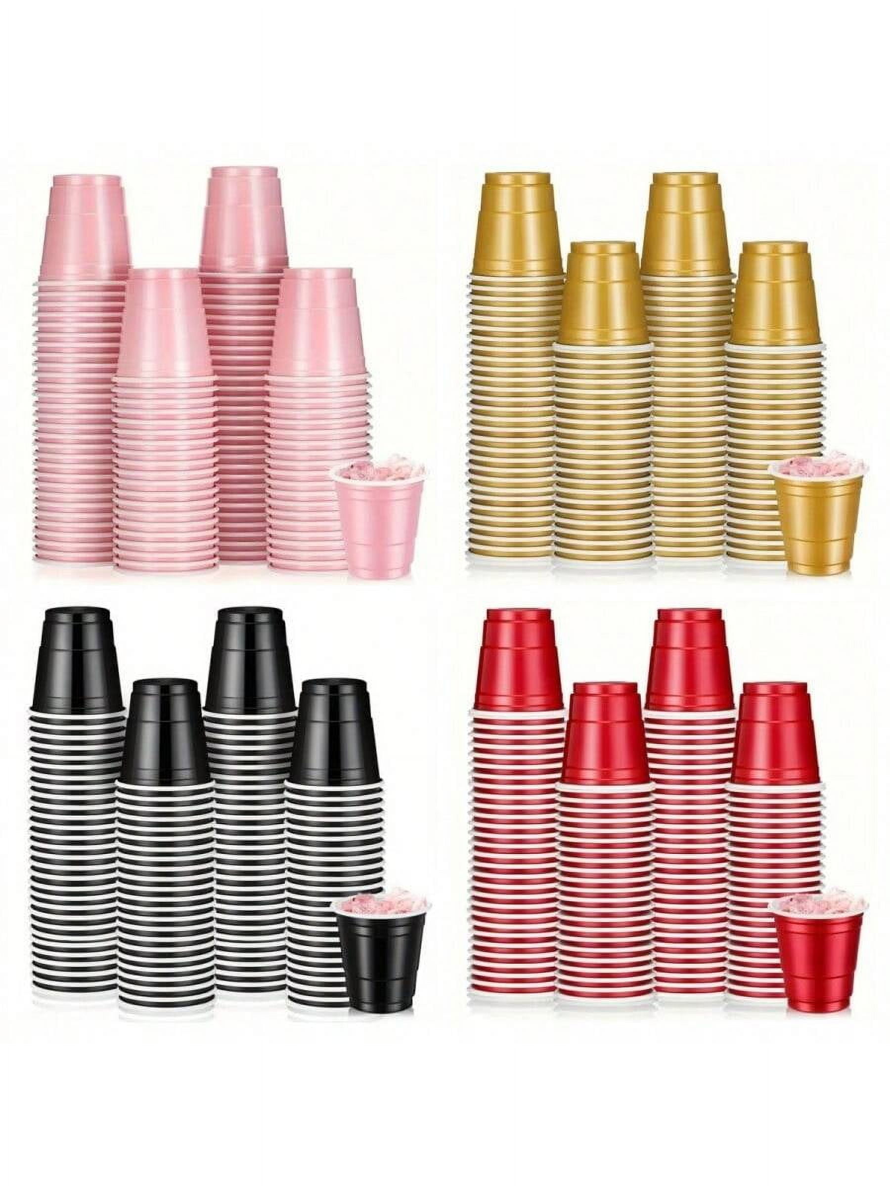 50pcs 2oz Plastic Shot Cups, Mini Drinking Glasses, Small Plastic Cups ...