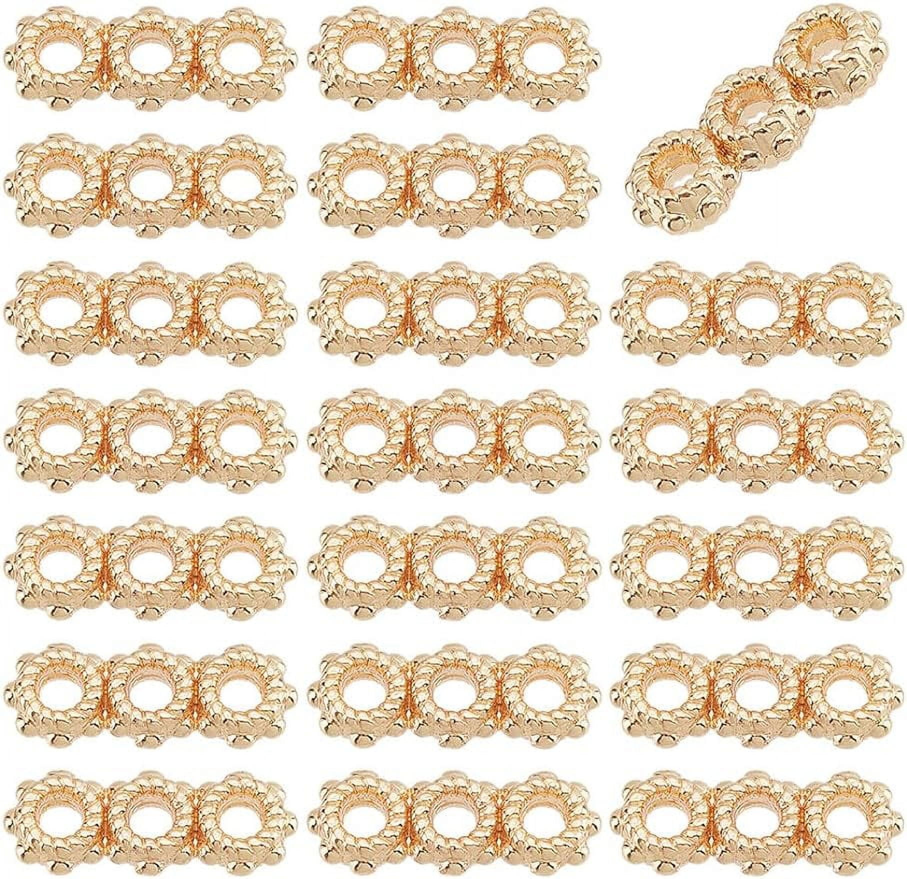 50pcs 3 Hole Spacer Bars Metal Spacers Bar Link Connector Beads Multi ...