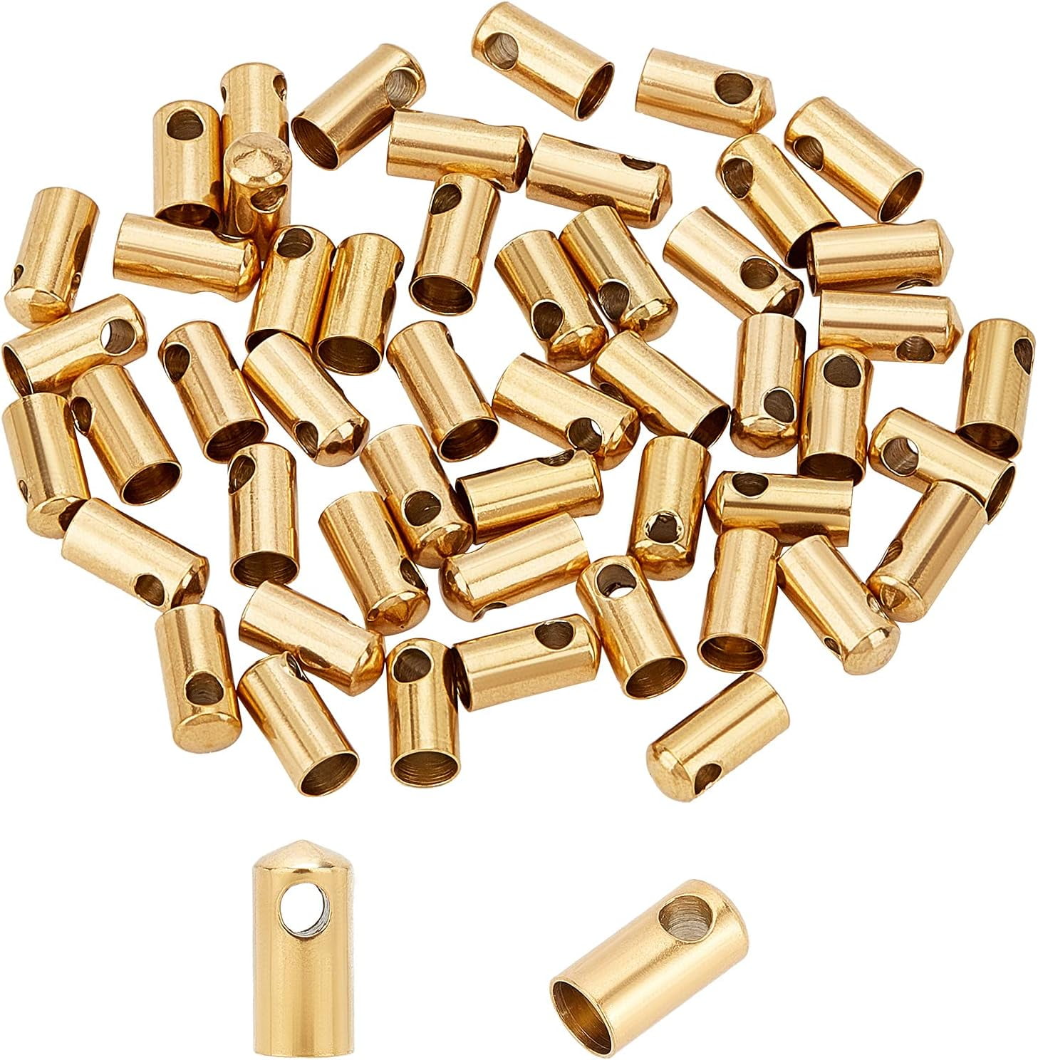 50pcs 304 Stainless Steel Cord Ends End Caps Metal Cord Ends ...