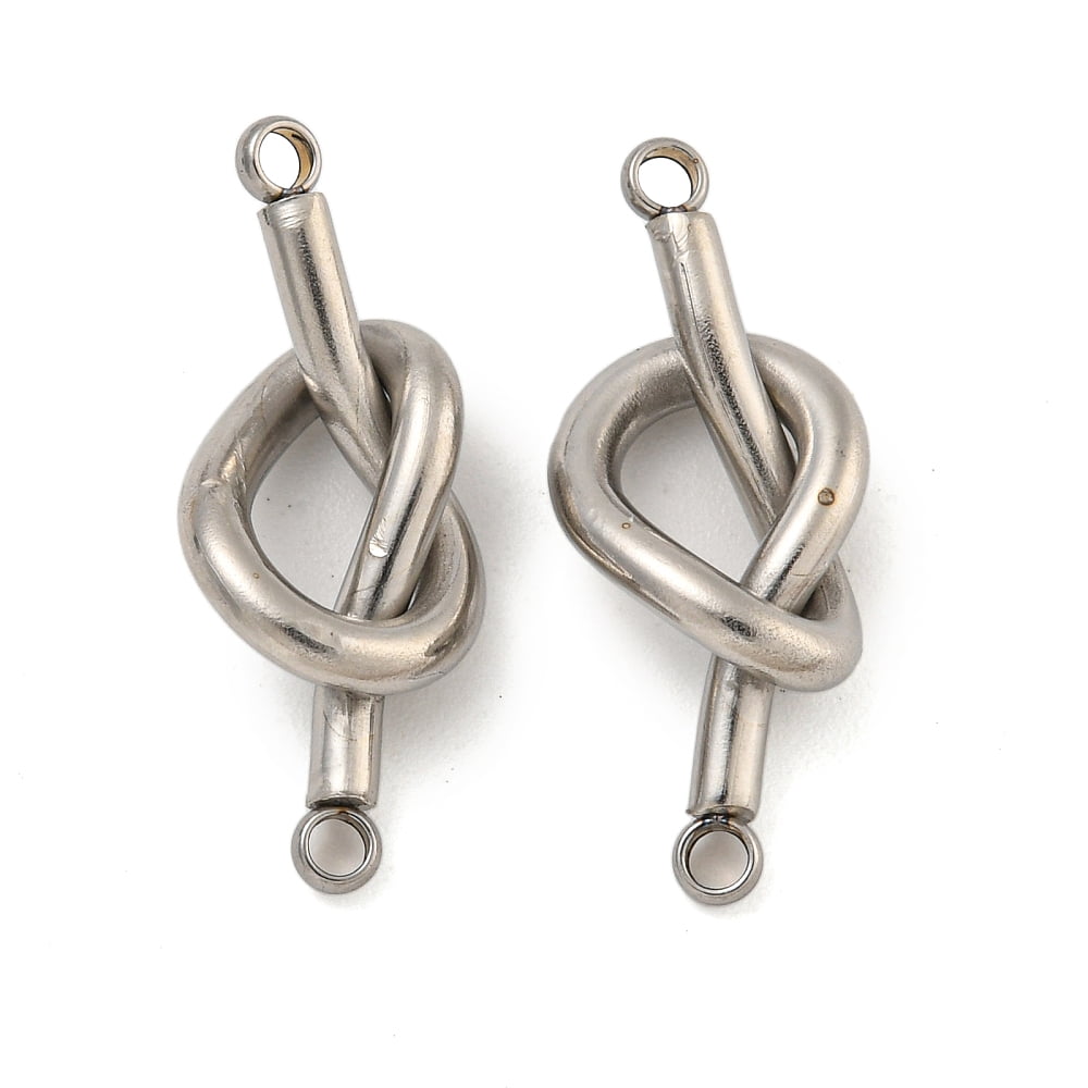 50pcs 304 Stainless Steel Knot Links Connector Stainless Steel color 21 ...
