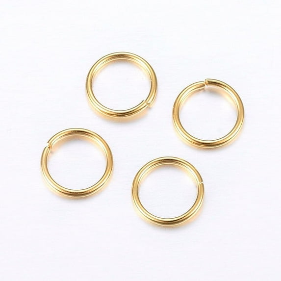 50pcs 304 Stainless Steel Open Jump Rings Golden 24 Gauge 3x0.5mm Inner ...