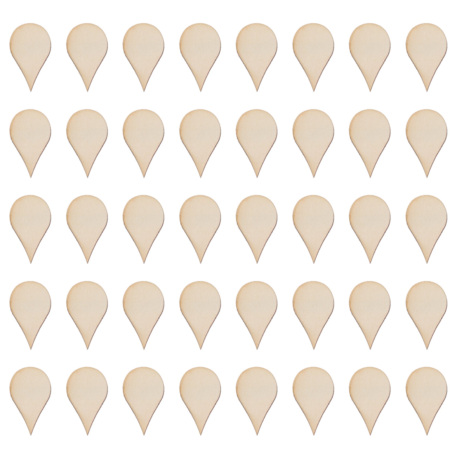 50pcs 30mm DIY Natural Water Drop Shape Wooden Handmade Chip Hanging ...