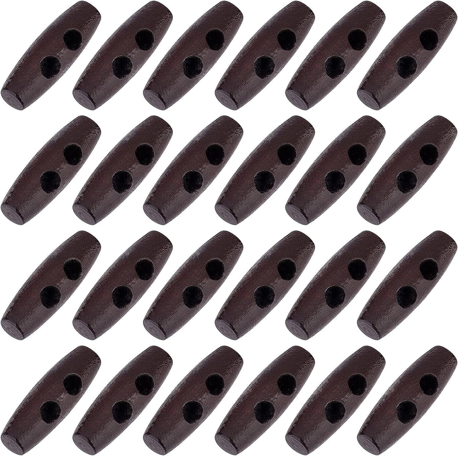 50pcs 30mm Wooden Toggles Buttons Olive Shape Wooden Horn Button Wooden ...