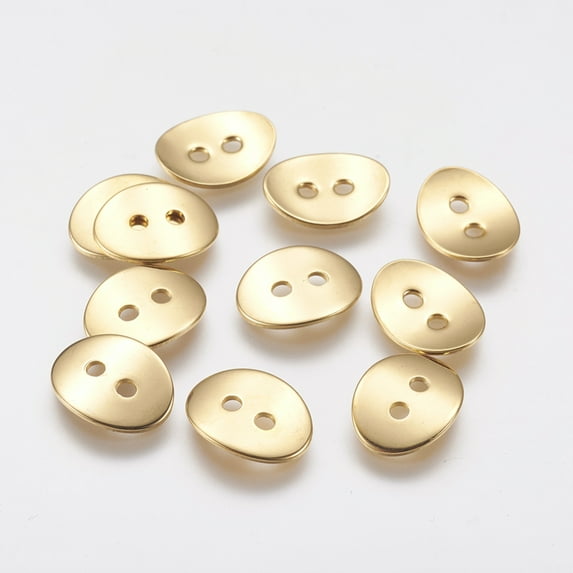 50pcs 316 Surgical Stainless Steel Buttons Long-Lasting Oval 2-Hole ...