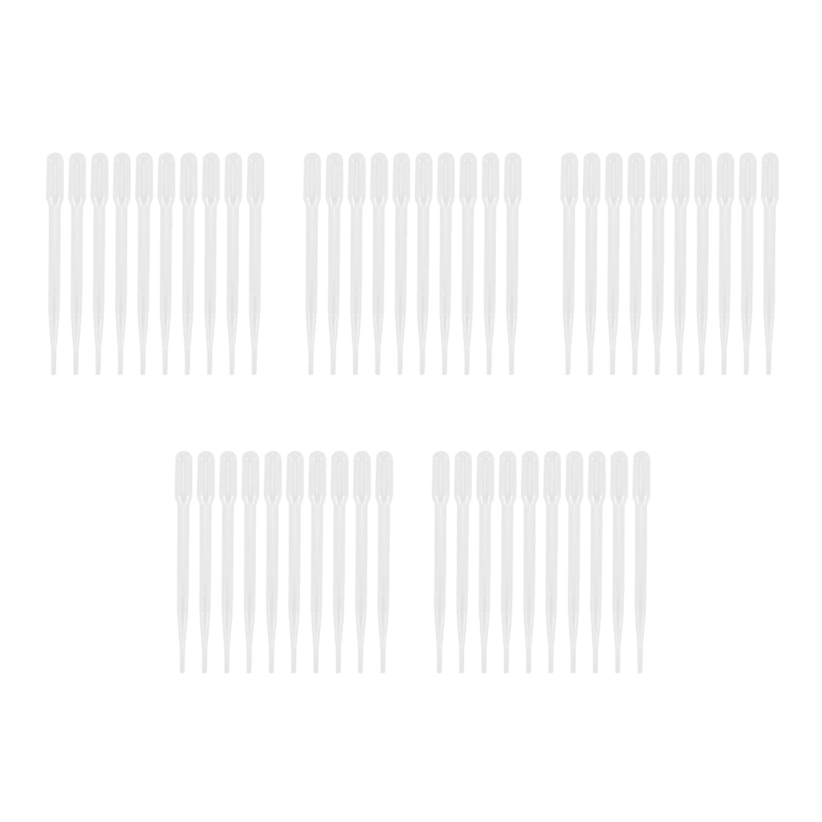 50pcs 3ML Disposable Plastic Eye Dropper Set Transfer Graduated ...