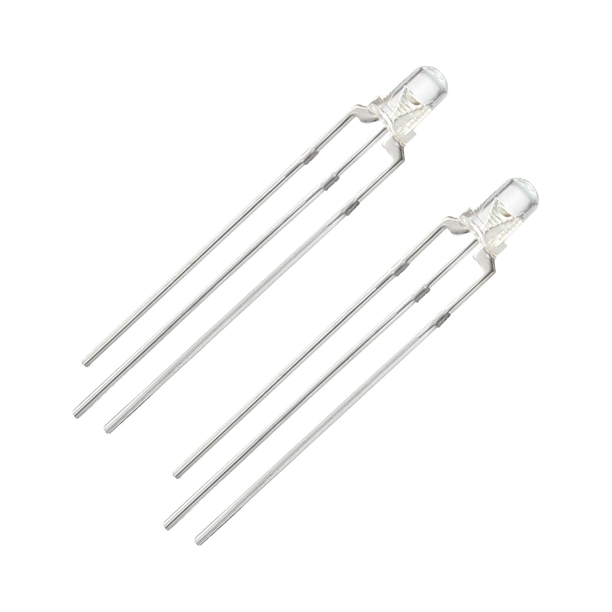 50pcs 3mm 3-Pin Dual Bi-Color Diffused Common Cathode LED Diode Light ...