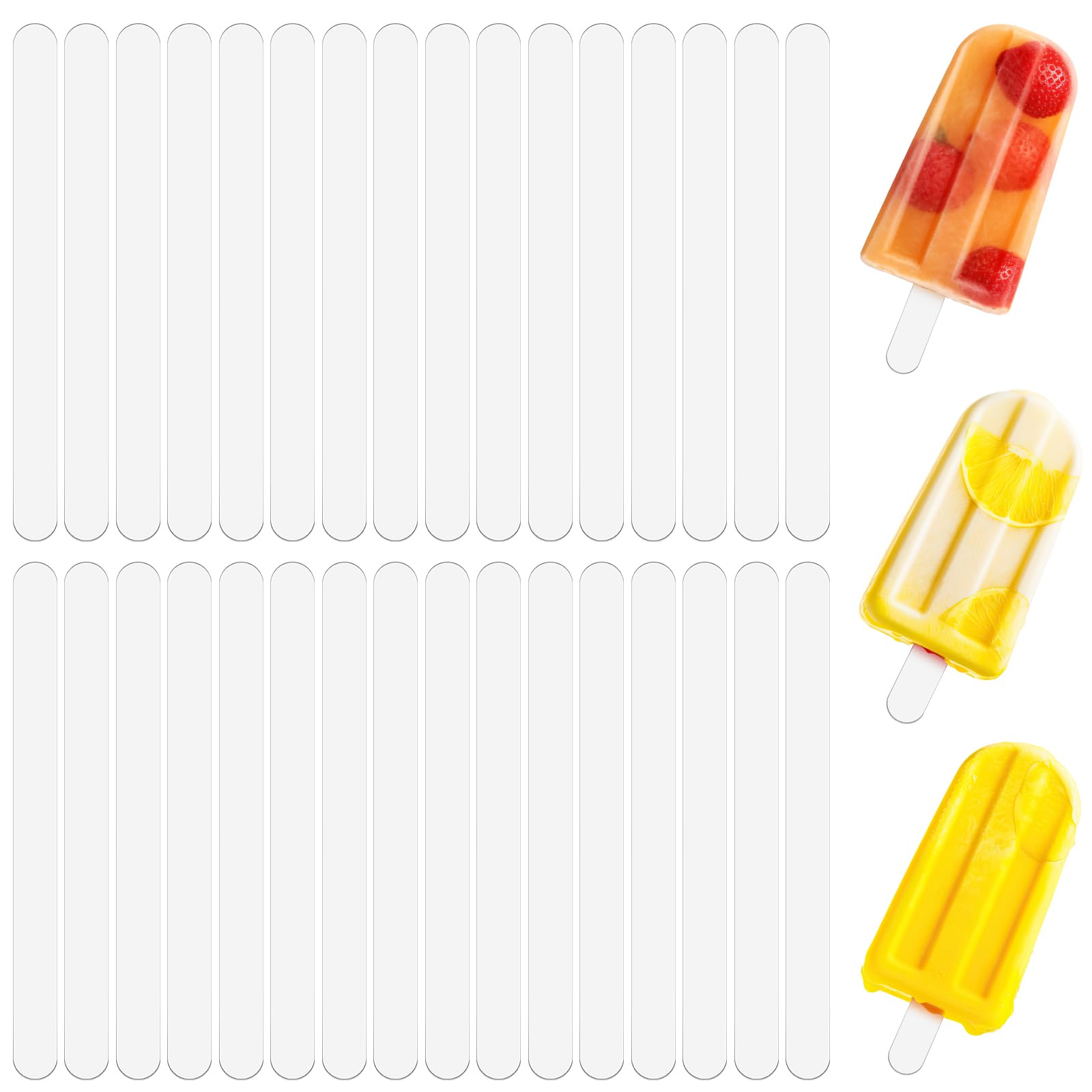 50pcs 4.5 Inch Acrylic Sticks, Acrylic Cake Sticks, Reusable Ice Cream ...