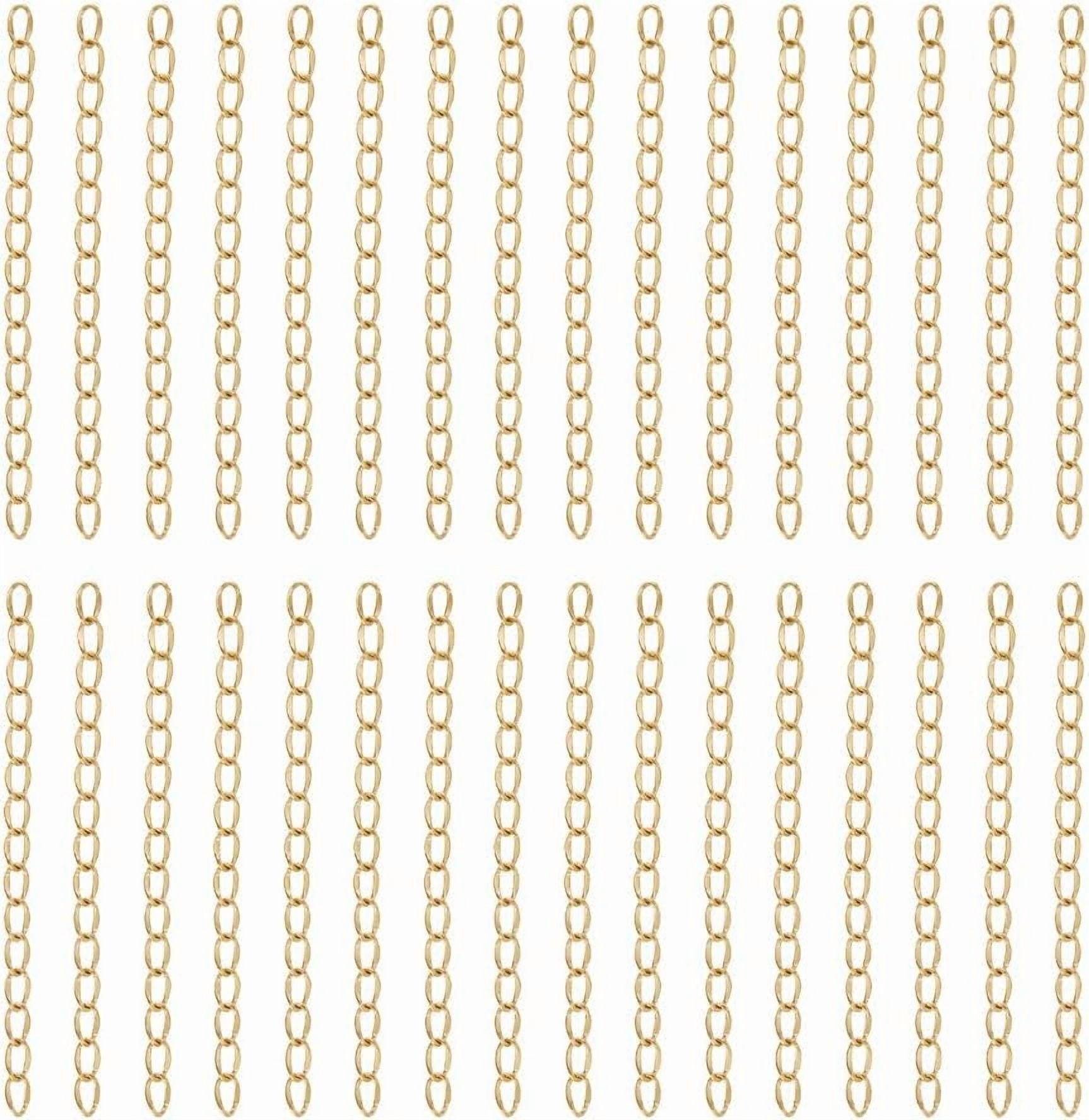 50pcs 45-52mm Long Golden Ion Plating Chain Extender Stainless Steel ...