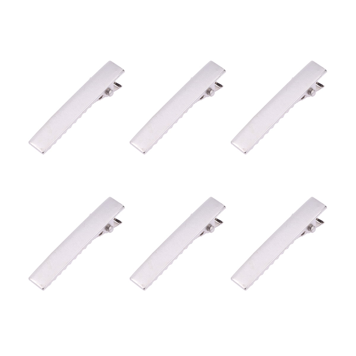 50pcs 5.5CM Mini Single Prong Alligator Hair Clips with Teeth (Silver ...