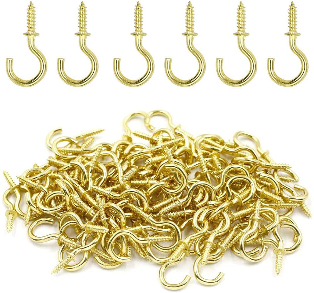 50pcs 5/8" cup screw hooks metal ceiling hanging hooks for coffee cups ...