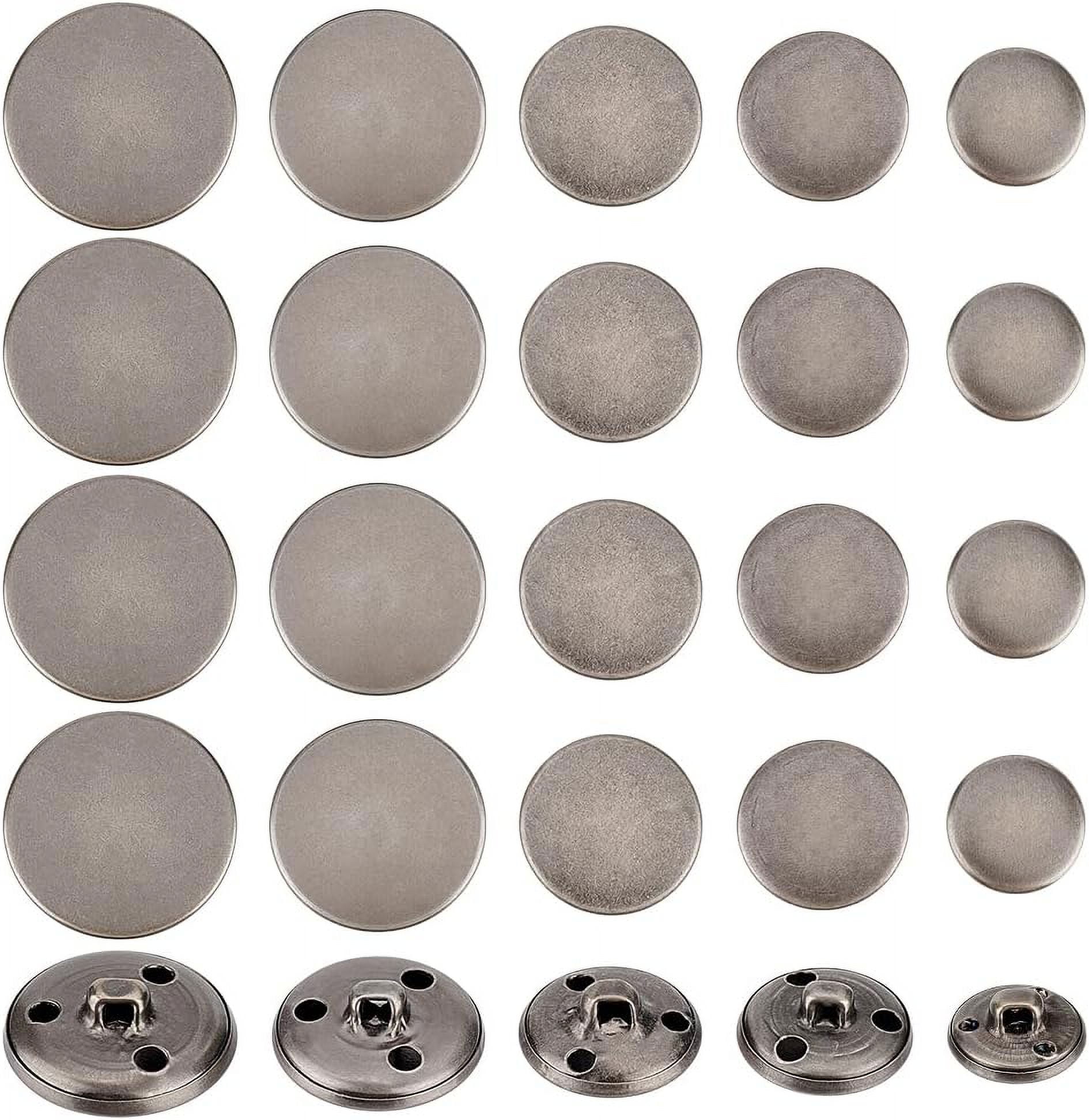 50pcs 5 Size Metal Blazer Button Set Vintage Brass Buttons Blank Pattern Vintage Shank Buttons ...